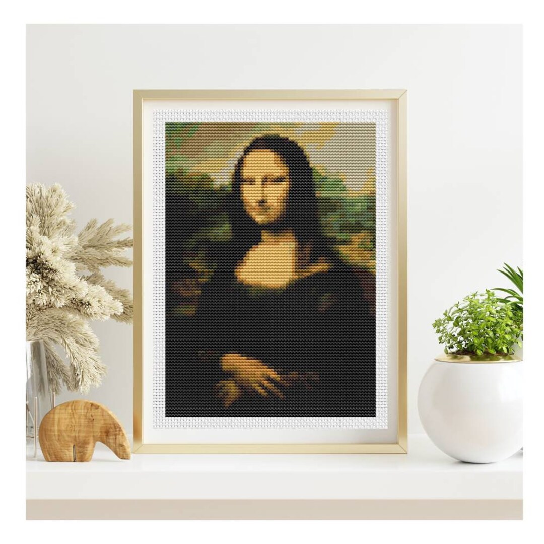 FULL KIT Embroidery Kit Mona Lisa Mini Cross Stitch Kit Woman DIY Craft ...