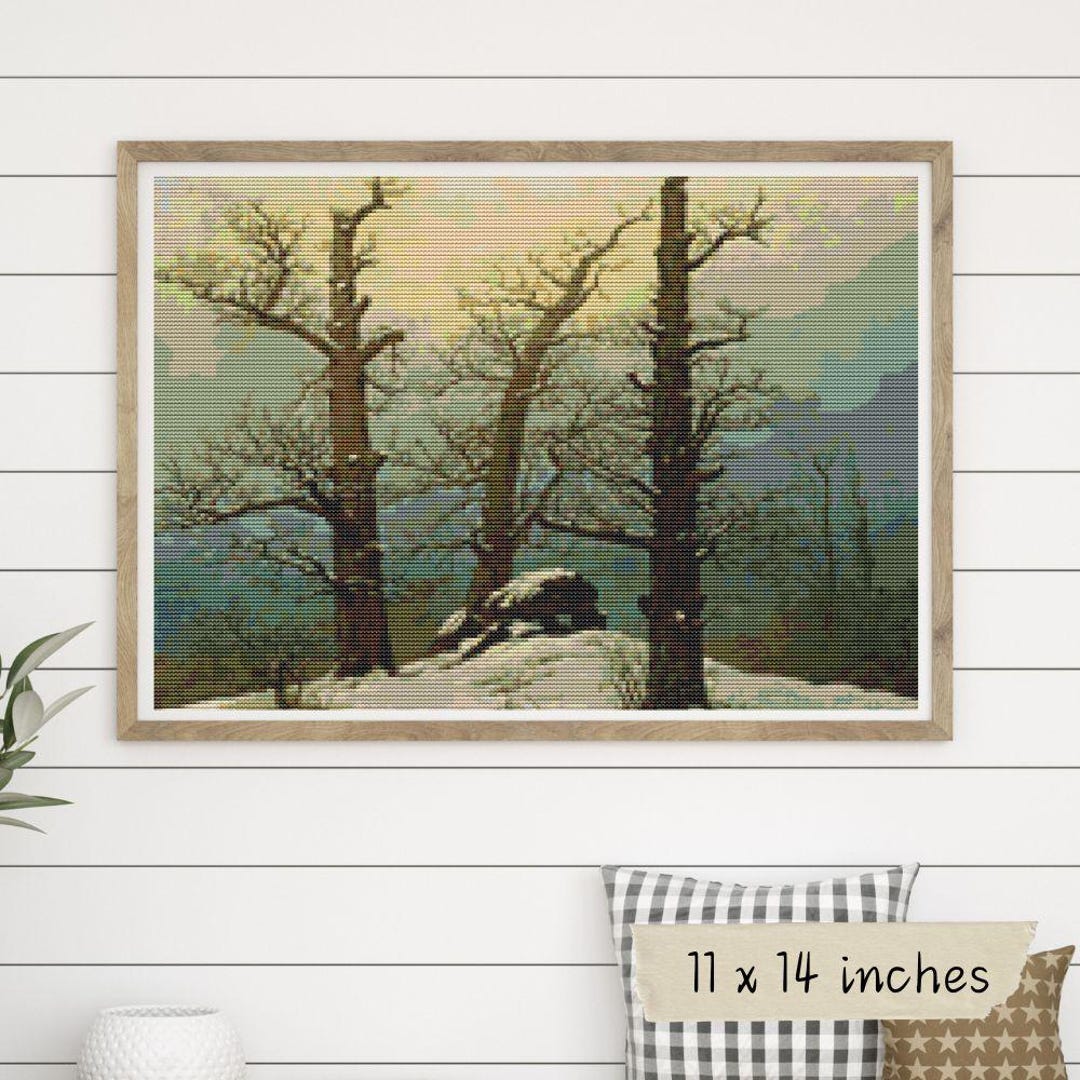 Dolmen in Snow Cross Stitch Pattern PDF by Caspar David Friedrich ...