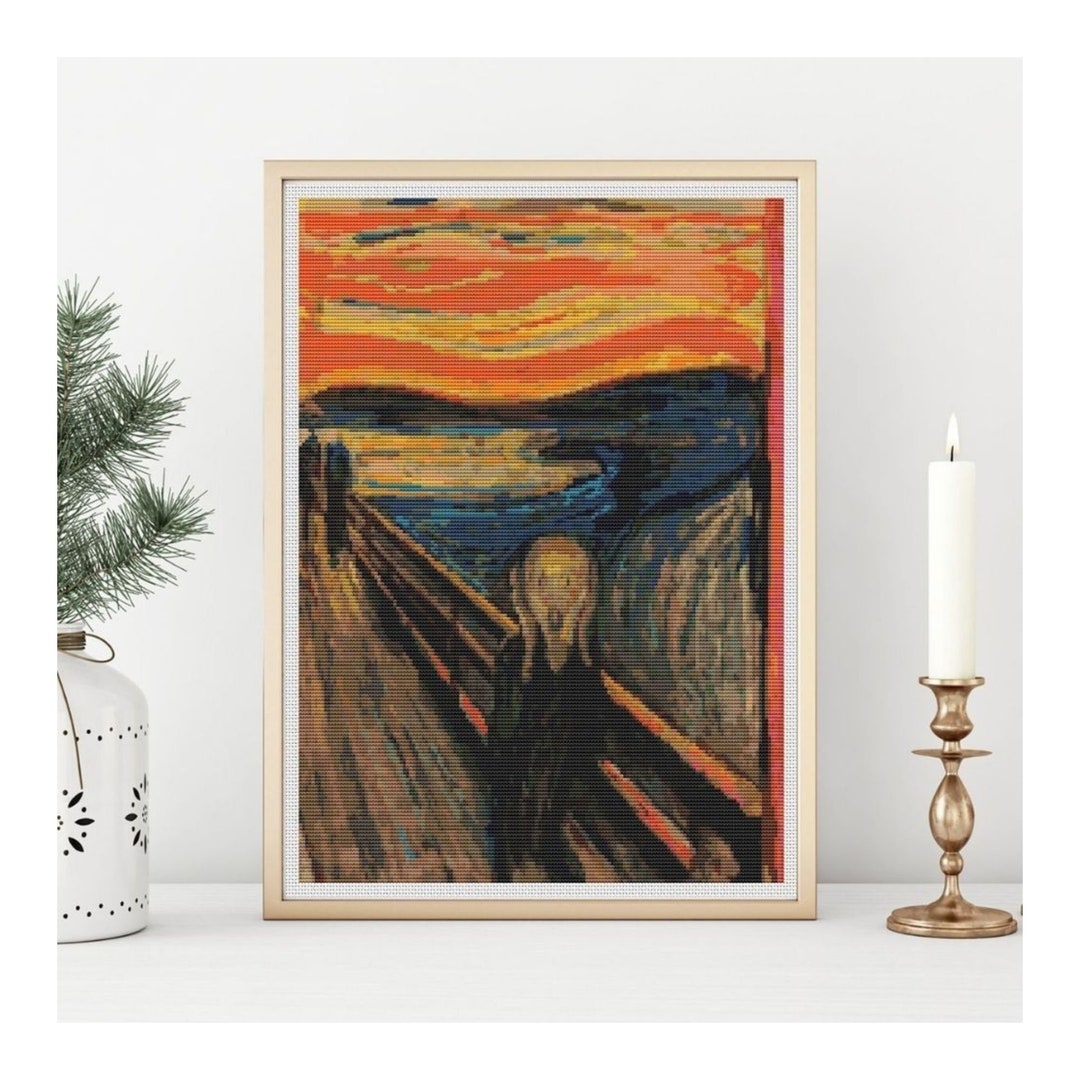 The Scream Cross Stitch Pattern Abstract Cross Stitch - Etsy
