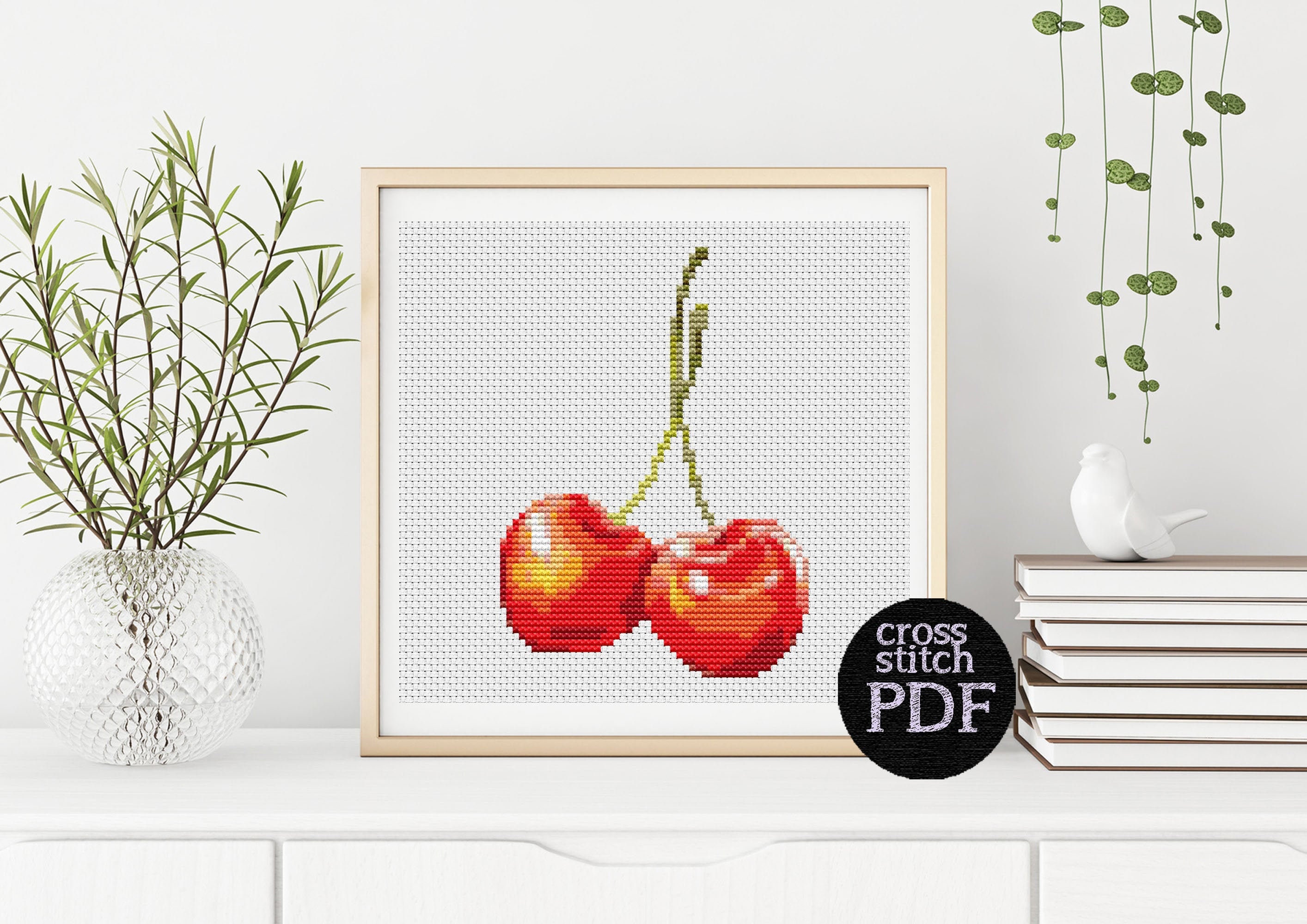 Cherries Cross Stitch Pattern Fruit Cross Stitch Cherry | Etsy