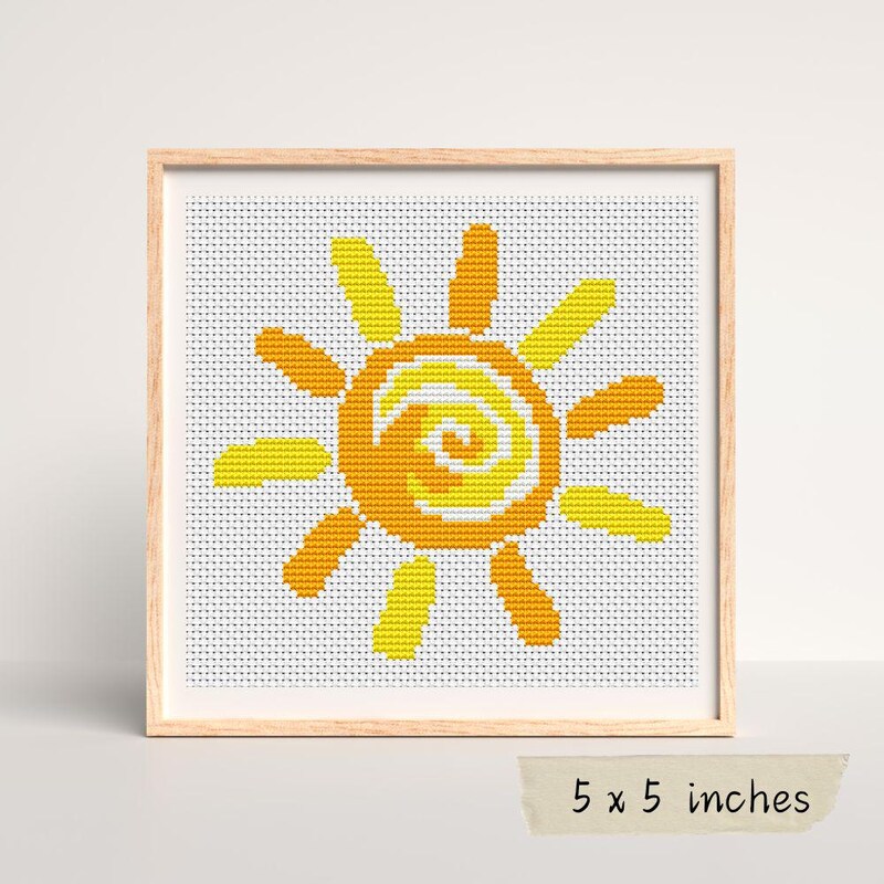 Sun Cross Stitch - Etsy