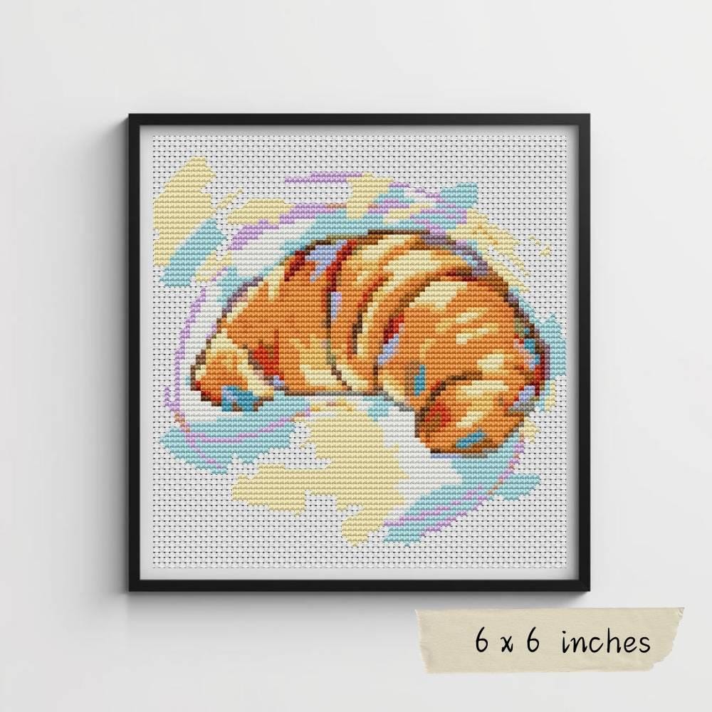 Croissant Cross Stitch Pattern PDF, Kitchen Series, Food Embroidery - Etsy