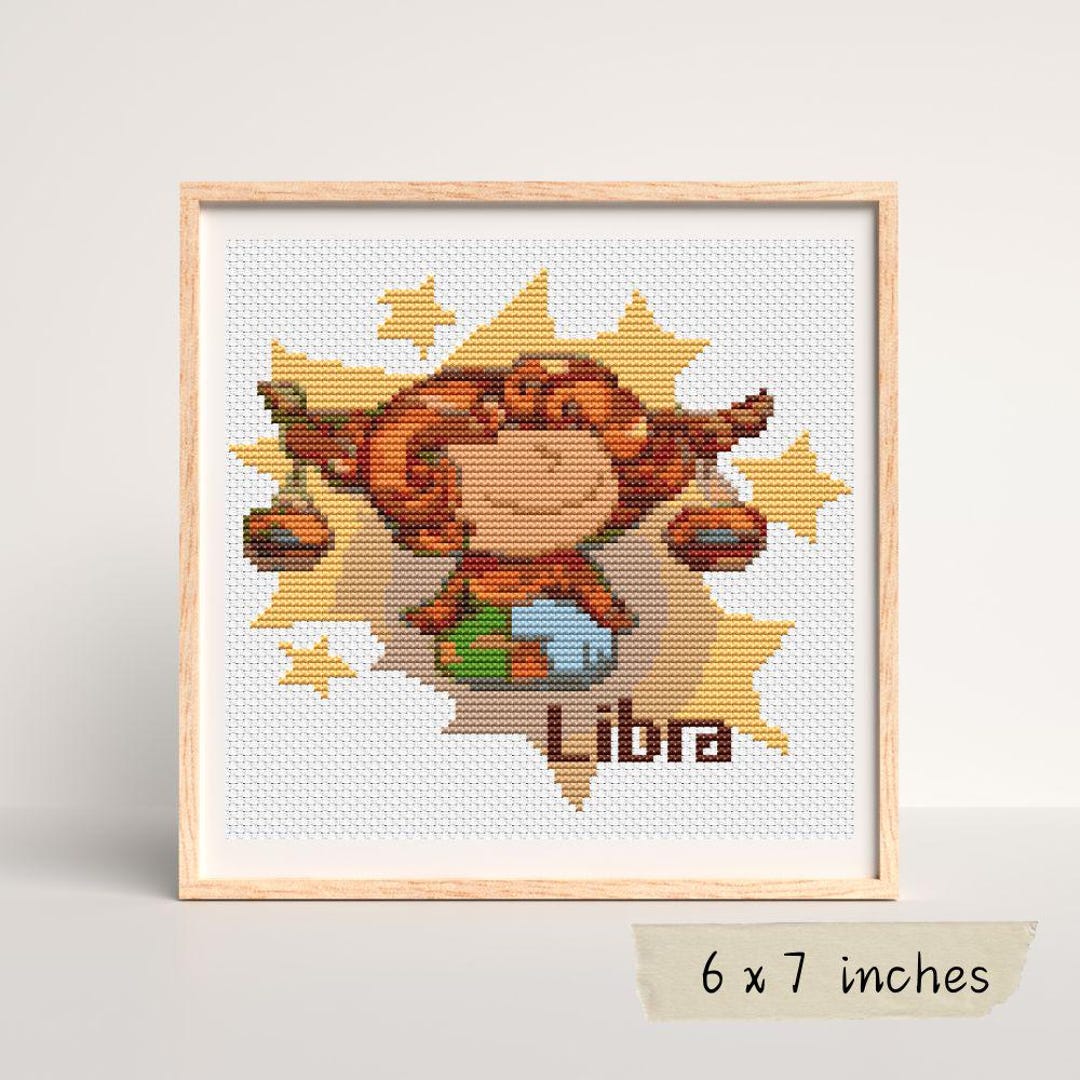 Libra Cross Stitch Pattern, Horoscope, Astrology, Zodiac Series - Etsy