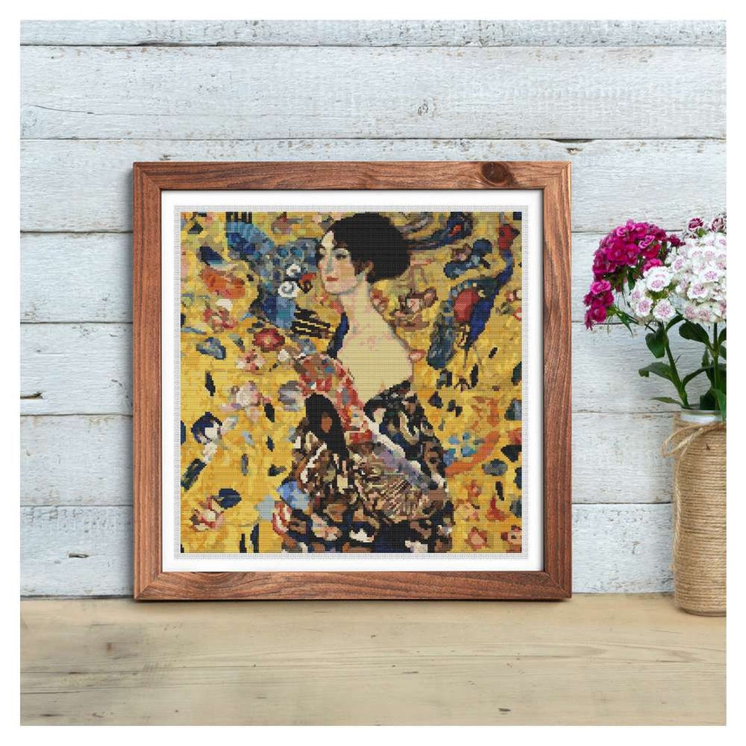 Lady With a Fan Cross Stitch Pattern Woman Embroidery Chart - Etsy