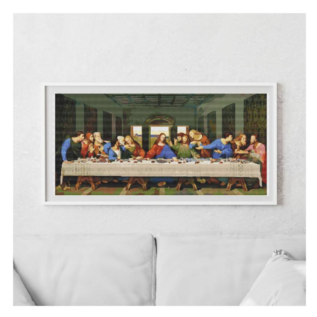 The Last Supper Cross Stitch Pattern, Jesus Christ Embroidery Chart PDF ...