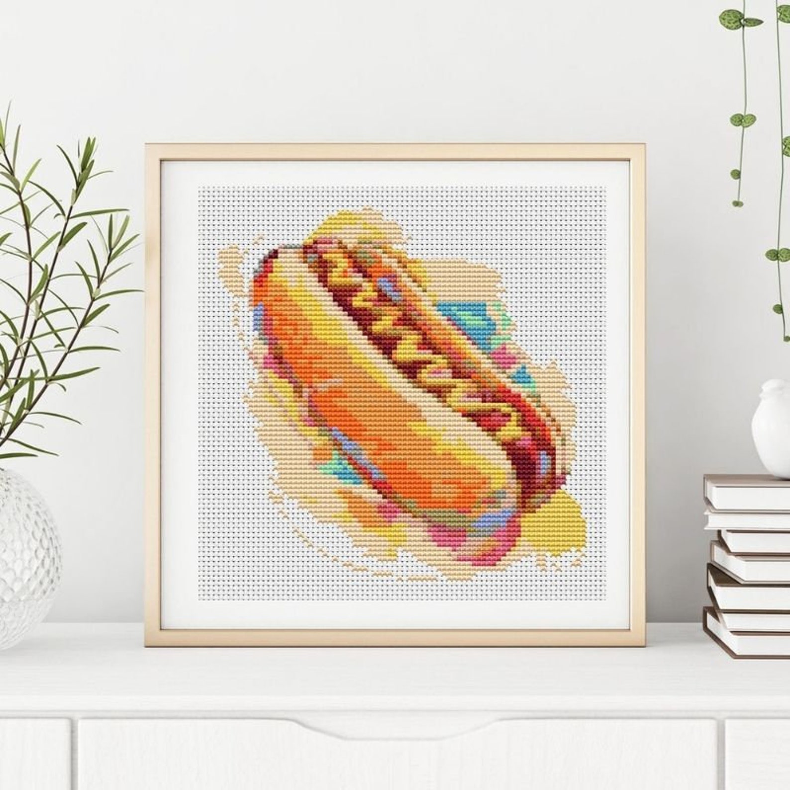 Relish the Hot Dog Cross Stitch Pattern Food Cross Stitch | Etsy