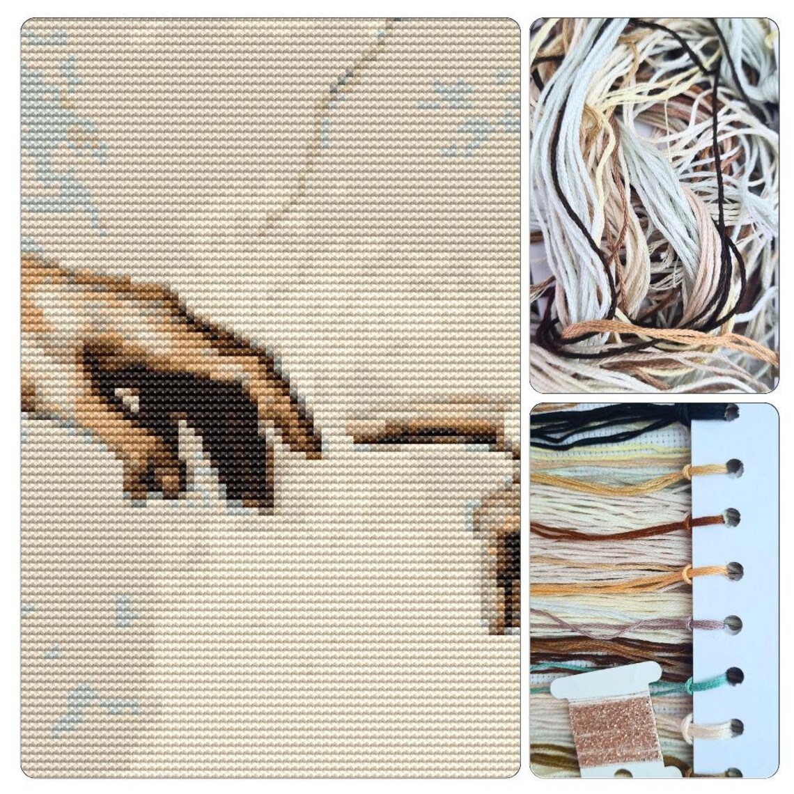 Hands of God and Adam Cross Stitch Kit, Michelangelo, Renaissance Art ...