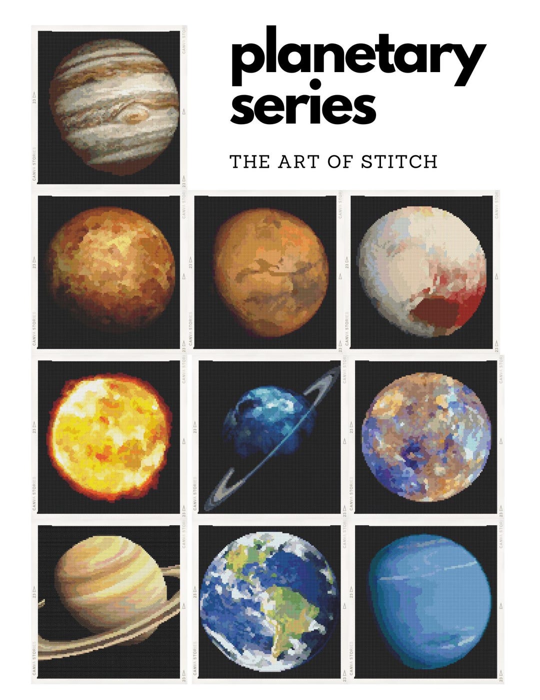 Planetary Series Bundle Set, Planet Cross Stitch, Solar System ...