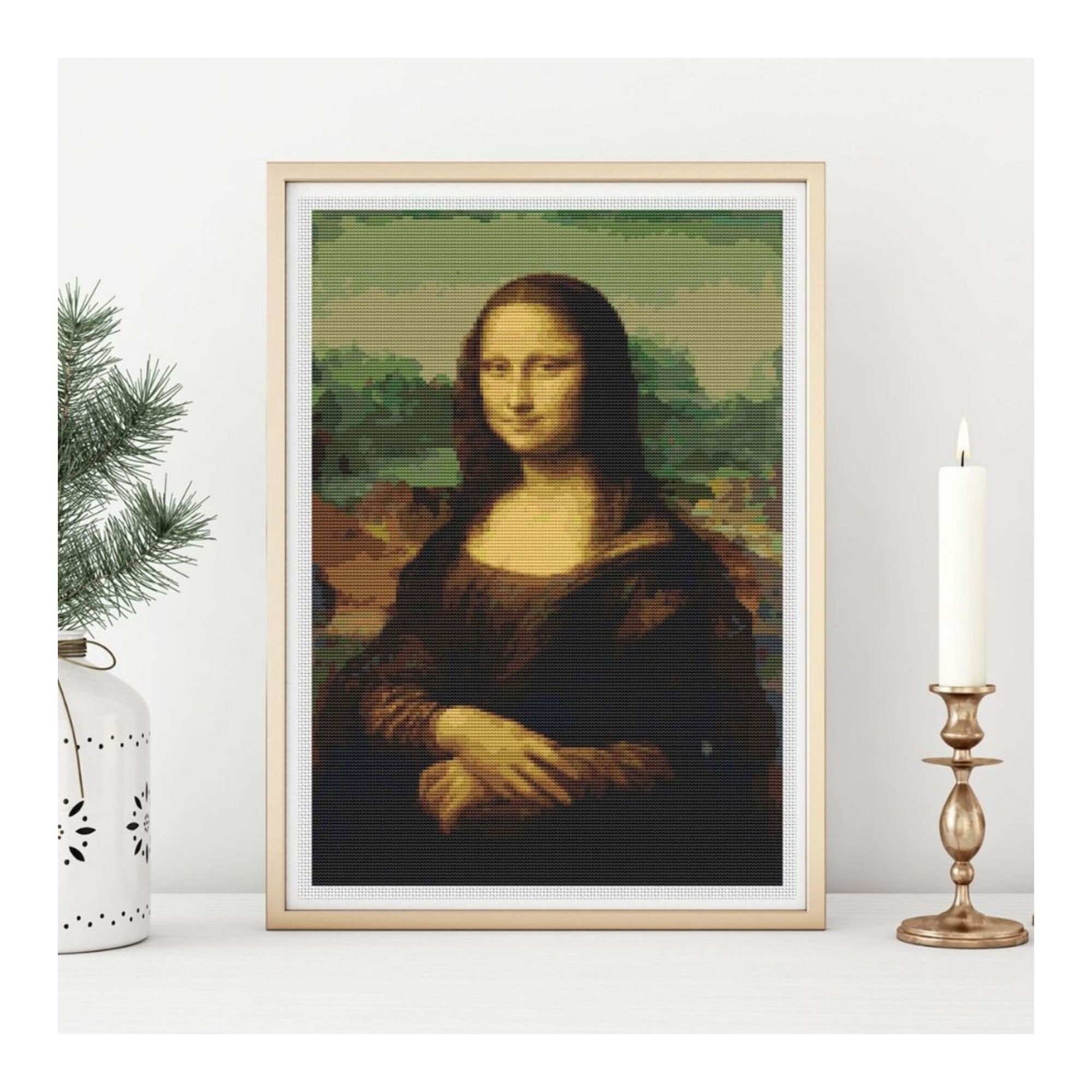 Mona Lisa Cross Stitch Pattern Woman Cross Stitch Leonardo - Etsy Canada