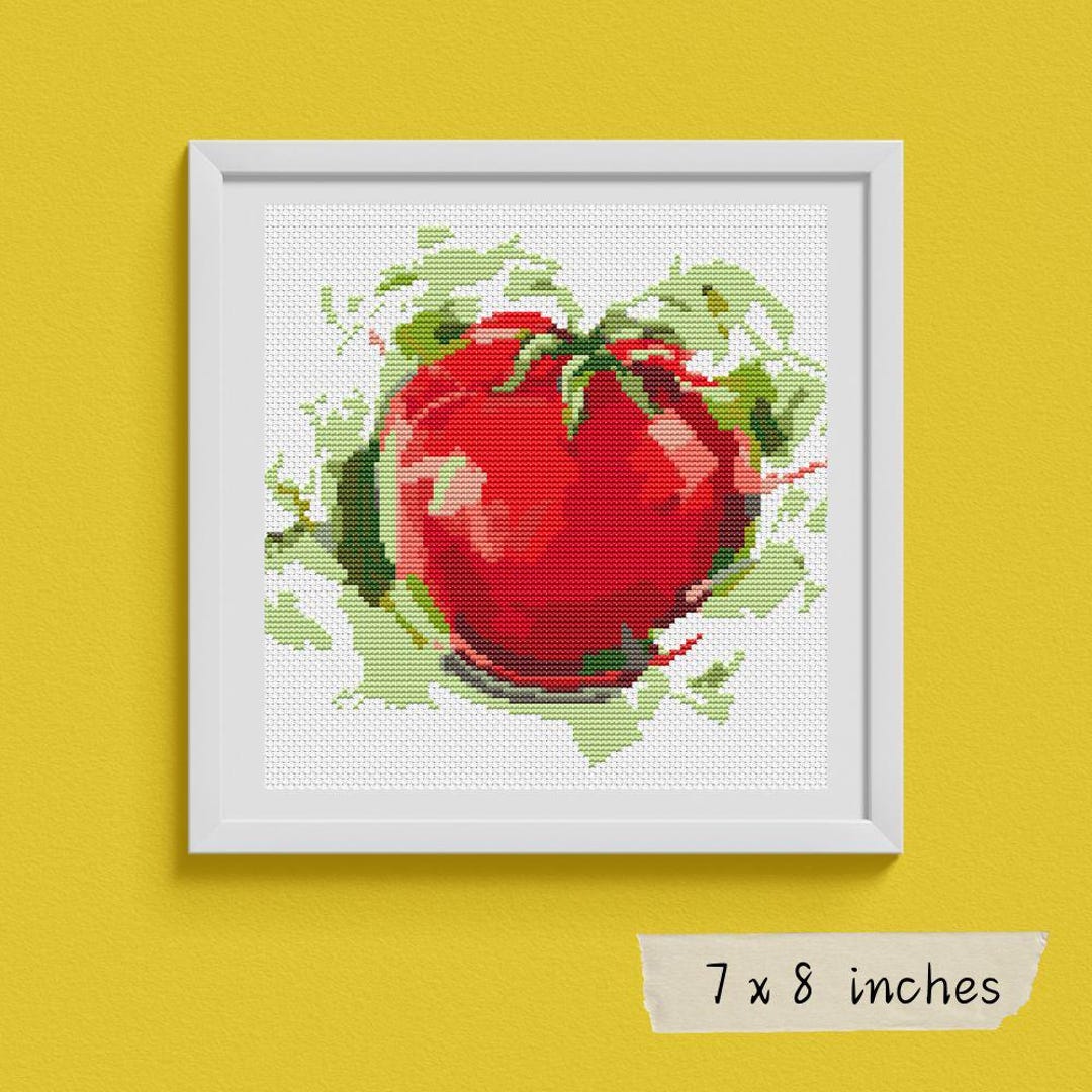 Tomato Cross Stitch Pattern, Kitchen Series, Food Embroidery - Etsy