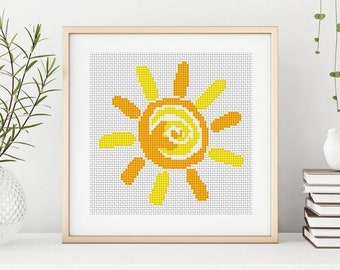 Sun Cross Stitch - Etsy
