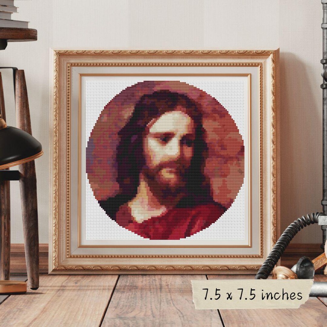 Christ at 33 Circular Cross Stitch Kit, Heinrich Hofmann, Jesus Christ ...