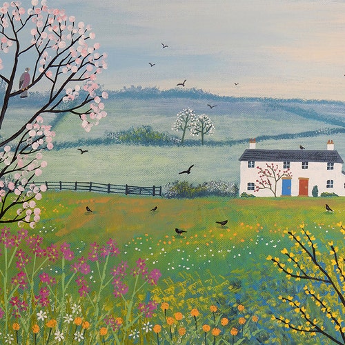 Print on Paper of English Countryside in Spring With Lane - Etsy