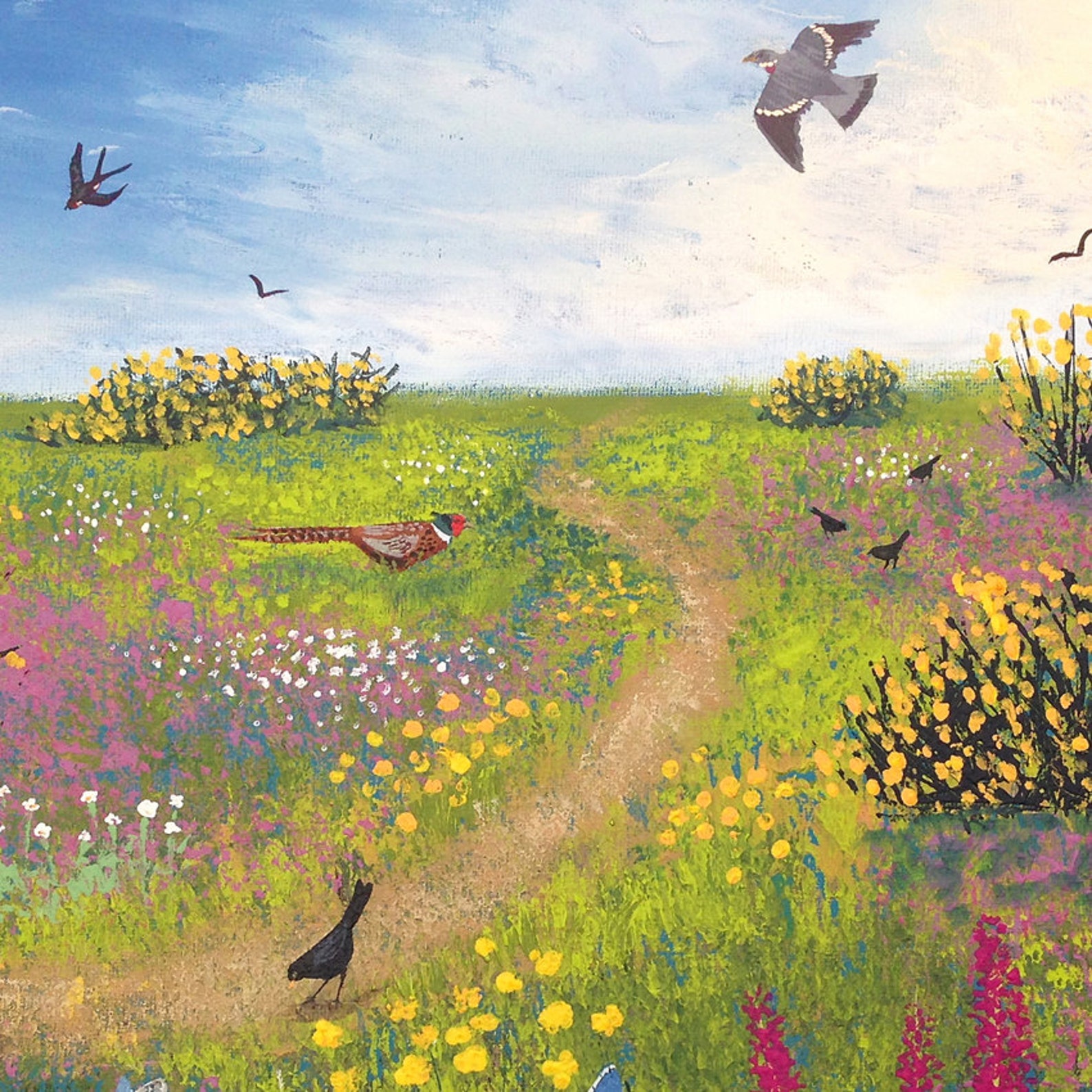 Mounted Print of English Landscape From an Acrylic Original - Etsy UK