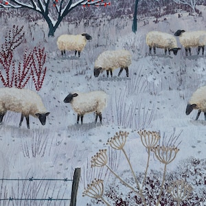 Winter Woollies Print on Paper of a Sheep in a Winter Landscape ...
