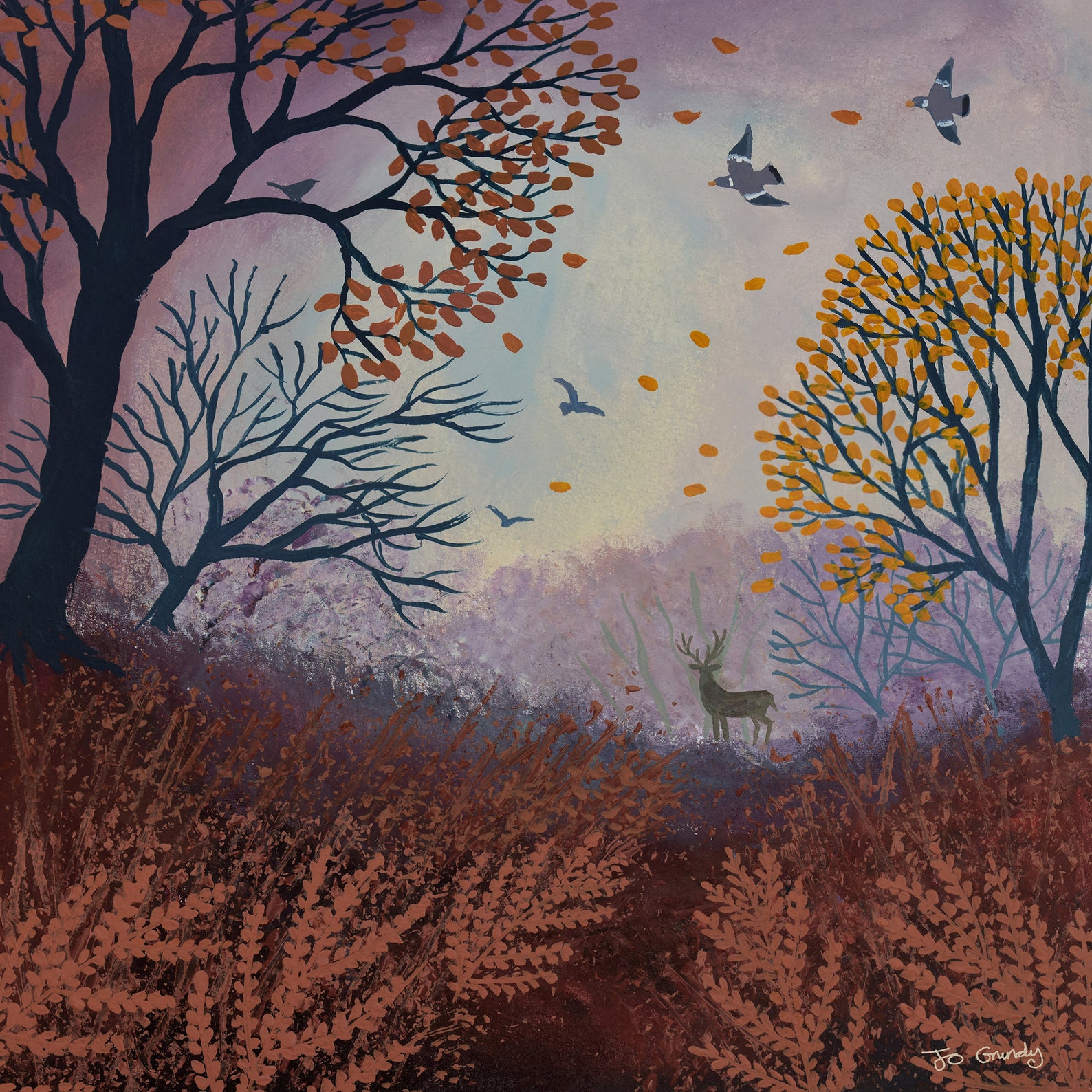 Canvas Print of an Atmospheric Autumn Scene With Stag From an - Etsy UK