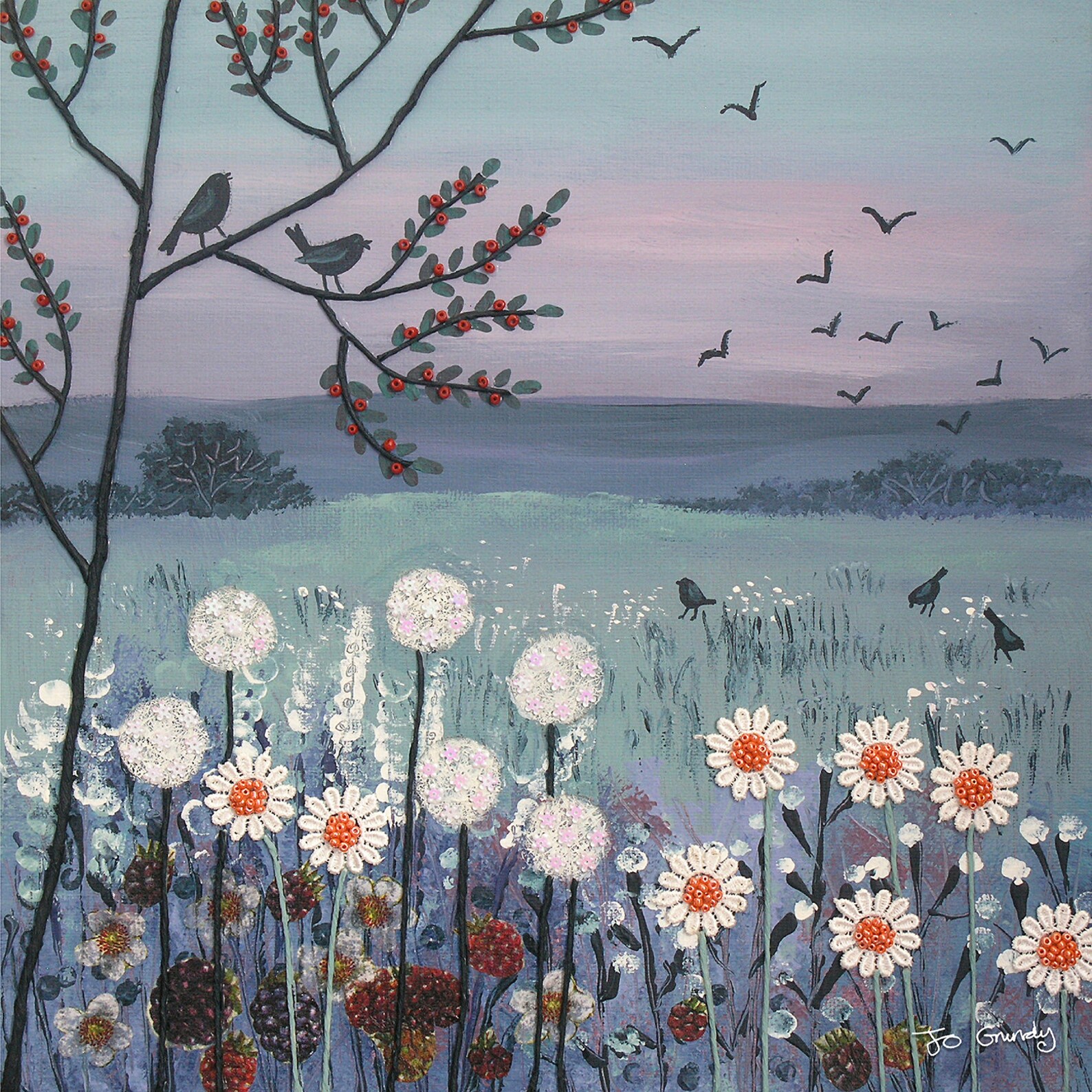 12 X 12 Inch Canvas Print of English Scene in the Morning From an ...