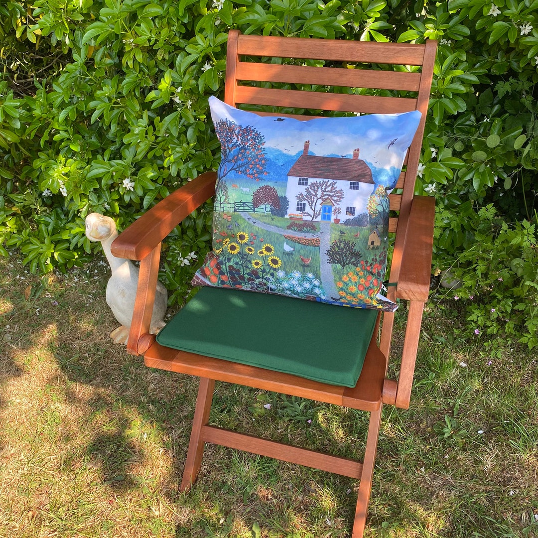 Garden Cushion of Apple Tree Cottage, Cottage Cushion for Outdoors - Etsy