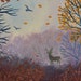 Canvas Print of an Atmospheric Autumn Scene With Stag From an Original ...