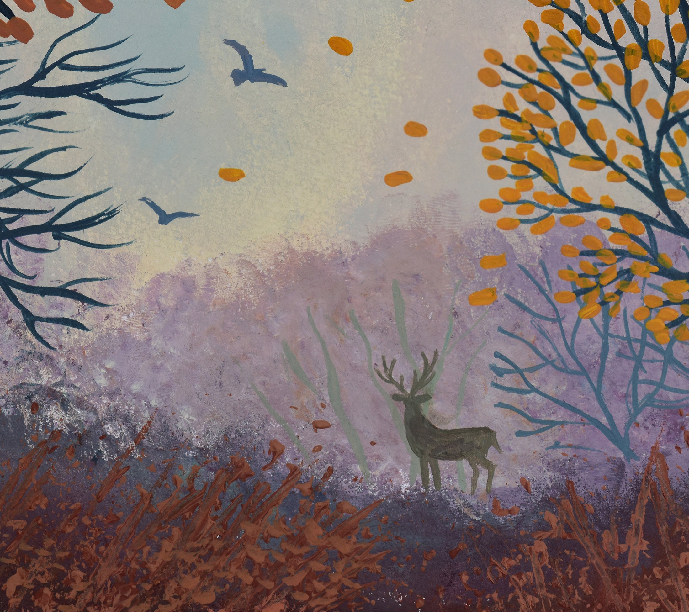 Canvas Print of an Atmospheric Autumn Scene With Stag From an - Etsy UK