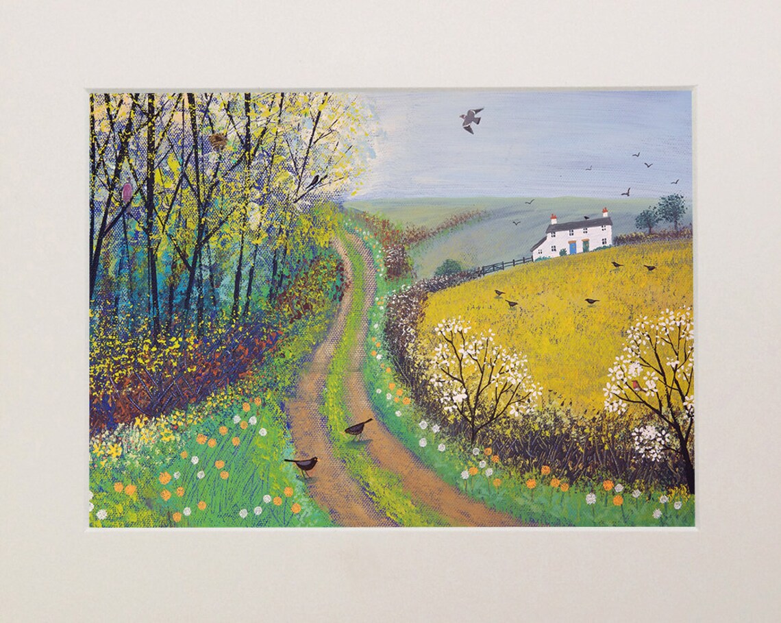 Mounted Print 10 X 8 Inches of a Spring Landscape From an | Etsy