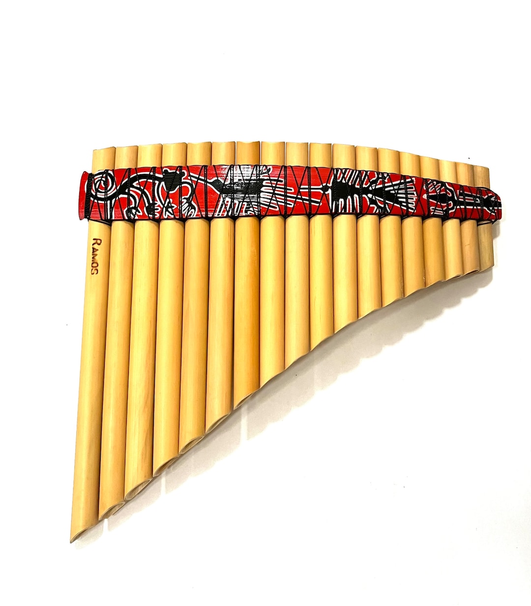 Pan Flute 18 Pipes Nazca Lines Design From Peru Item in USA case ...