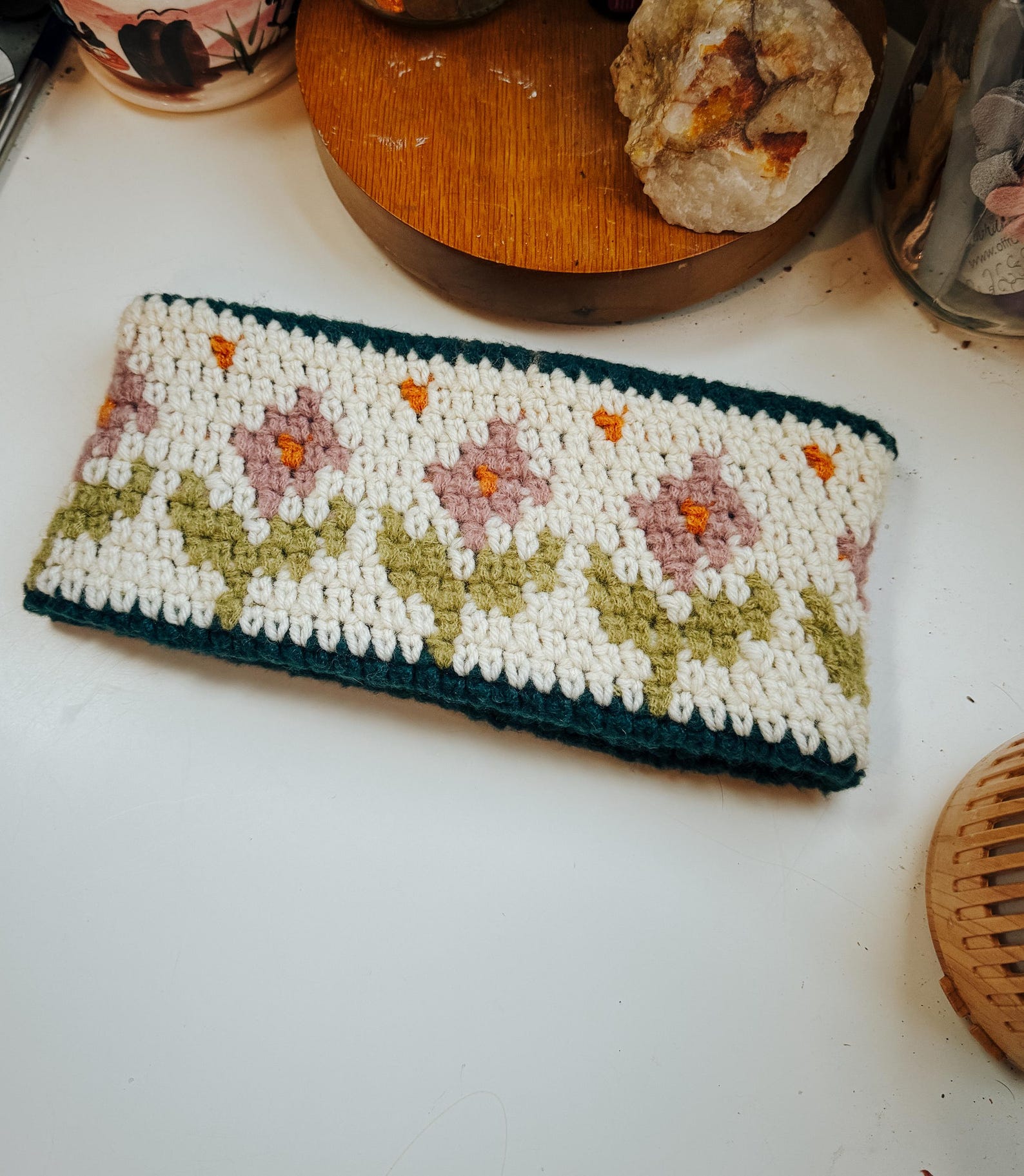 Wild Flower Crochet Headband Pattern: Color Work Ear Warmer (PDF ...