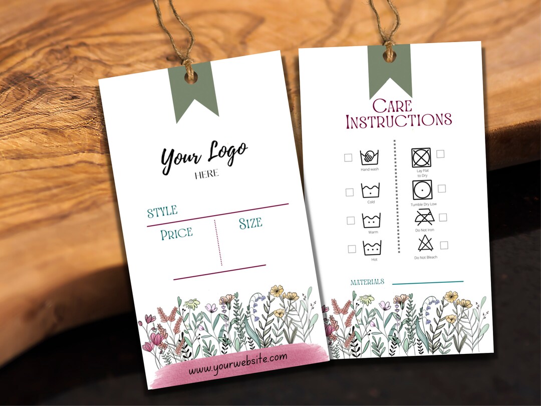 Editable Product Tag, Wildflower Branding, Editable Thank You Card ...
