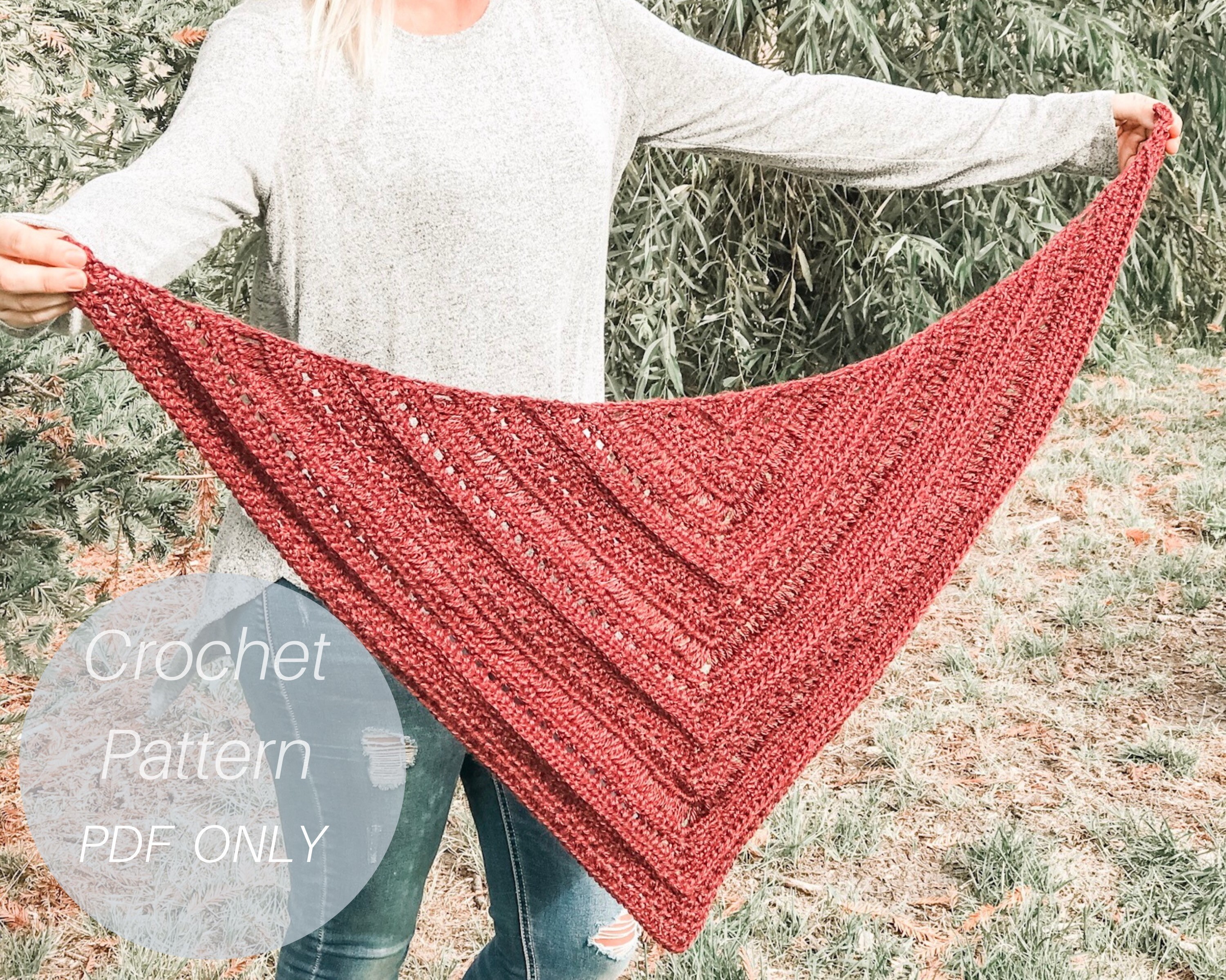 Triangle Wrap Scarf Pattern / Crochet Scarf Pattern / Crochet | Etsy