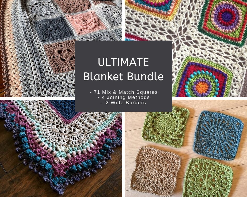CROCHET PATTERN BUNDLE 4 Pdfs With 71 Squares 4 Joining - Etsy