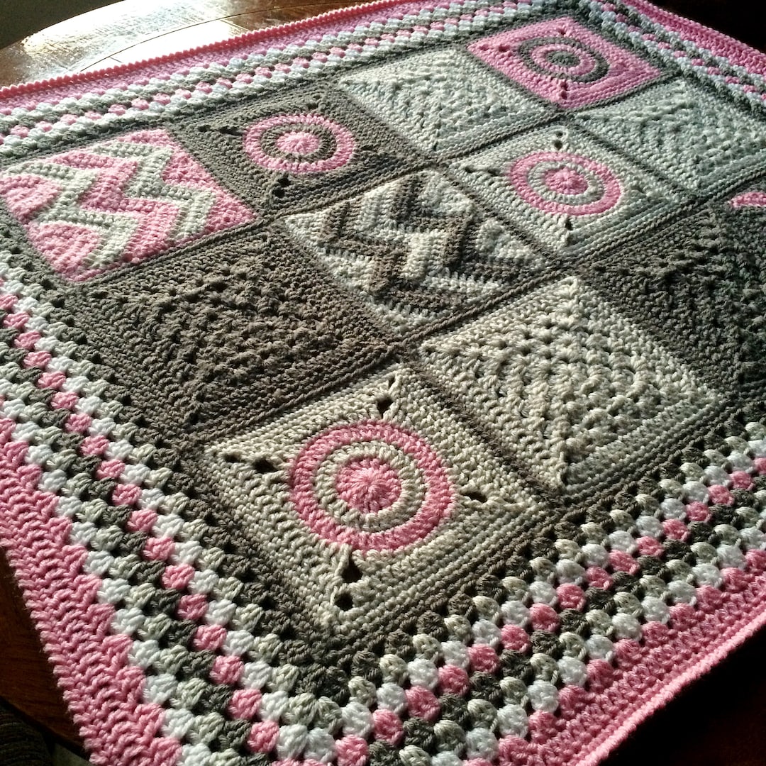 Modern Patchwork Crochet PATTERN, Crochet Blanket Pattern Guide, Easy ...