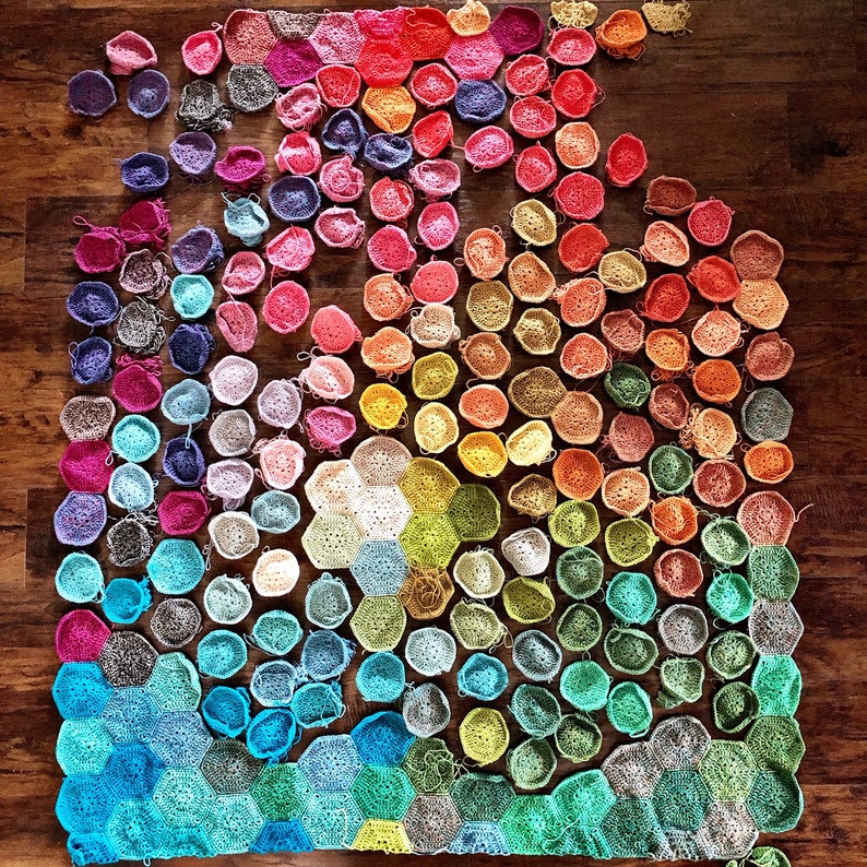 Geometric Crochet PATTERN Hexagon Motif Easy Blanket - Etsy