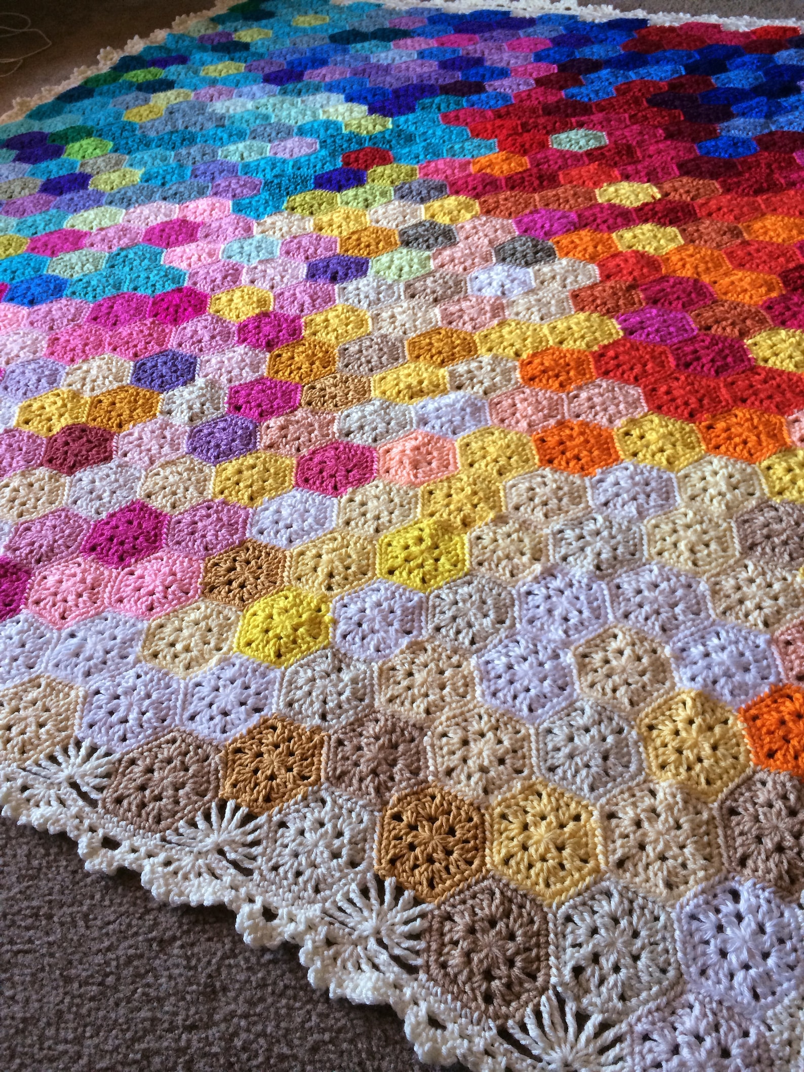 Geometric Crochet PATTERN Hexagon Motif Easy Blanket - Etsy