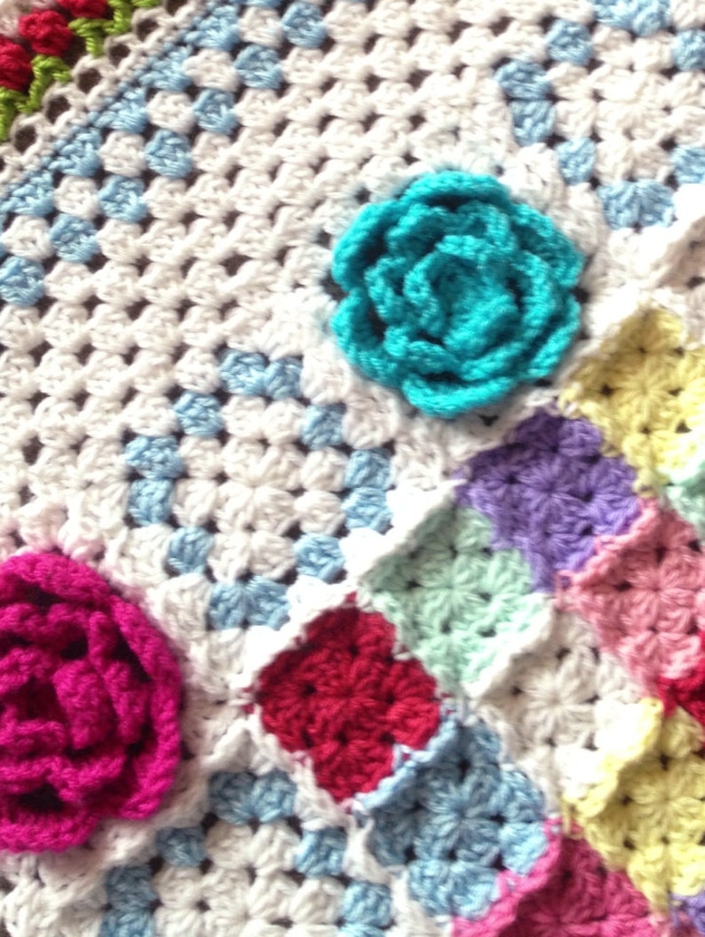 CROCHET ROSE Pattern/crochet Blanket Pattern/baby Blanket | Etsy