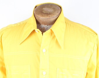 Yellow Button up Shirt Men - Etsy