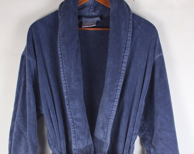 1980's Lucia Minelli Brand Men's Blue Terrycloth Thick Winter Bath Robe ...