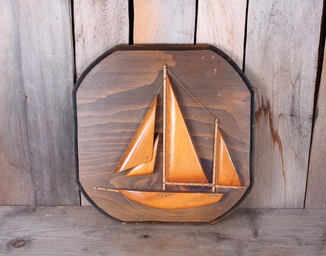 1950s Kit Wooden Sailboat Relief Wall Art Crafty Camp Decor - Etsy