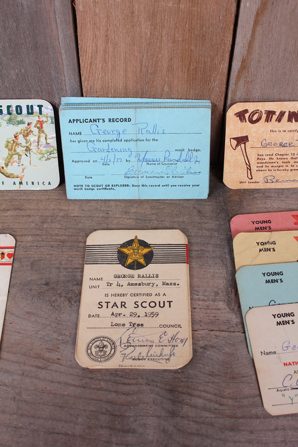 Lot 1950s Boy Scout Membership Cards George Rallis Lone Tree - Etsy
