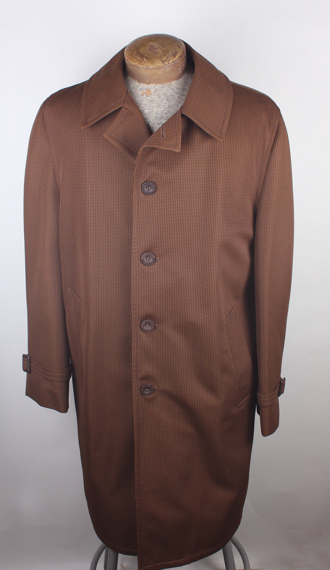 Vintage Crownwear Brand 1960's Era Men's Brown Black Checked Dress ...