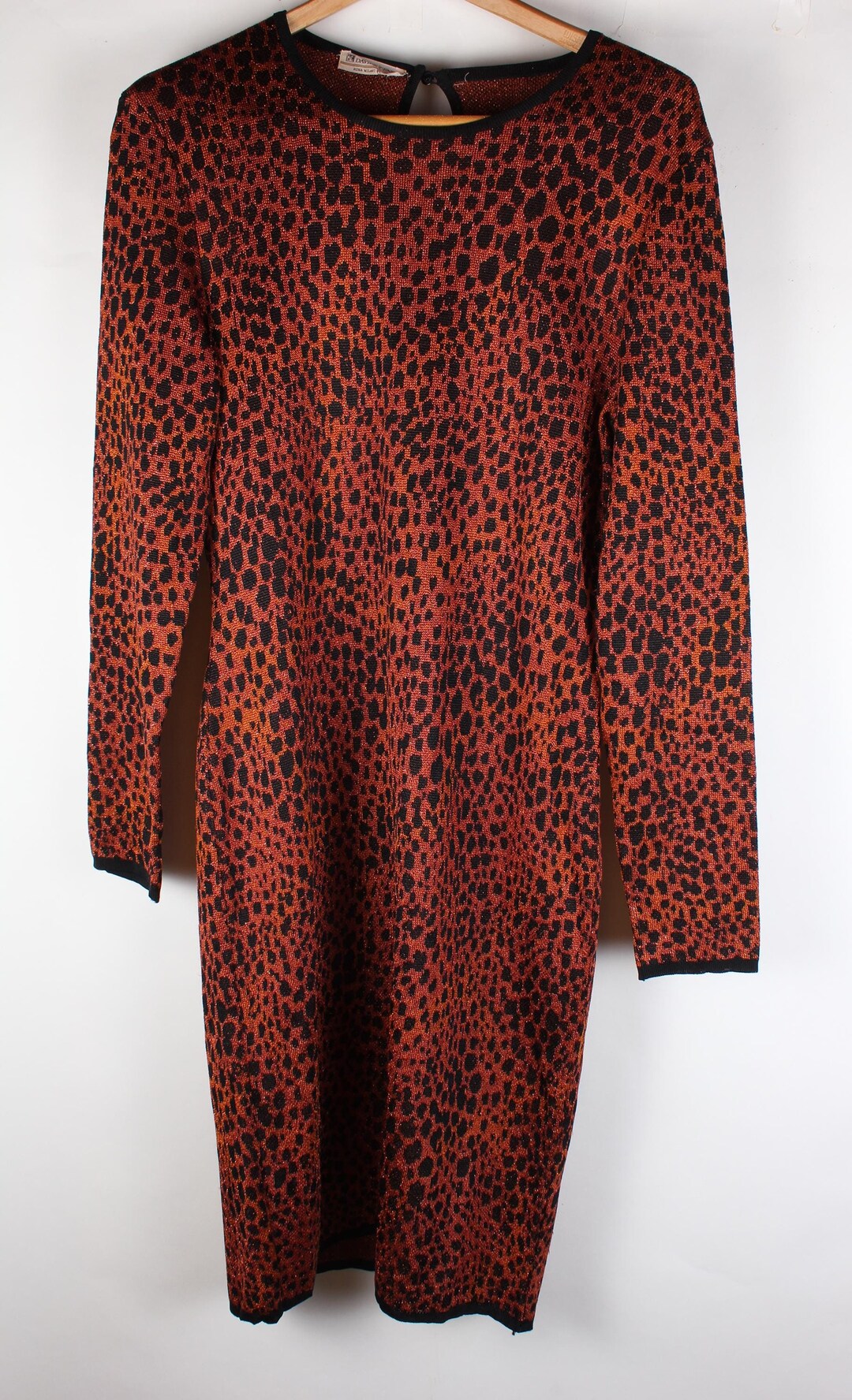 Vintage 80s Leopard Print Dress: Davide Cenci Tropical Polyester XL - Etsy
