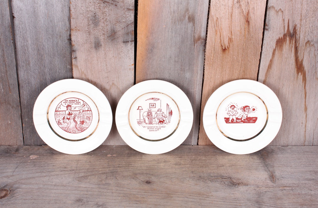 Mid Century Humor Novelty Gag Gift Naughty Men's Ashtray Cartoon Jokes ...