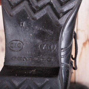 Men's Vintage GJ Genesco Black Leather Combat Boots GJ Size 7N Military ...