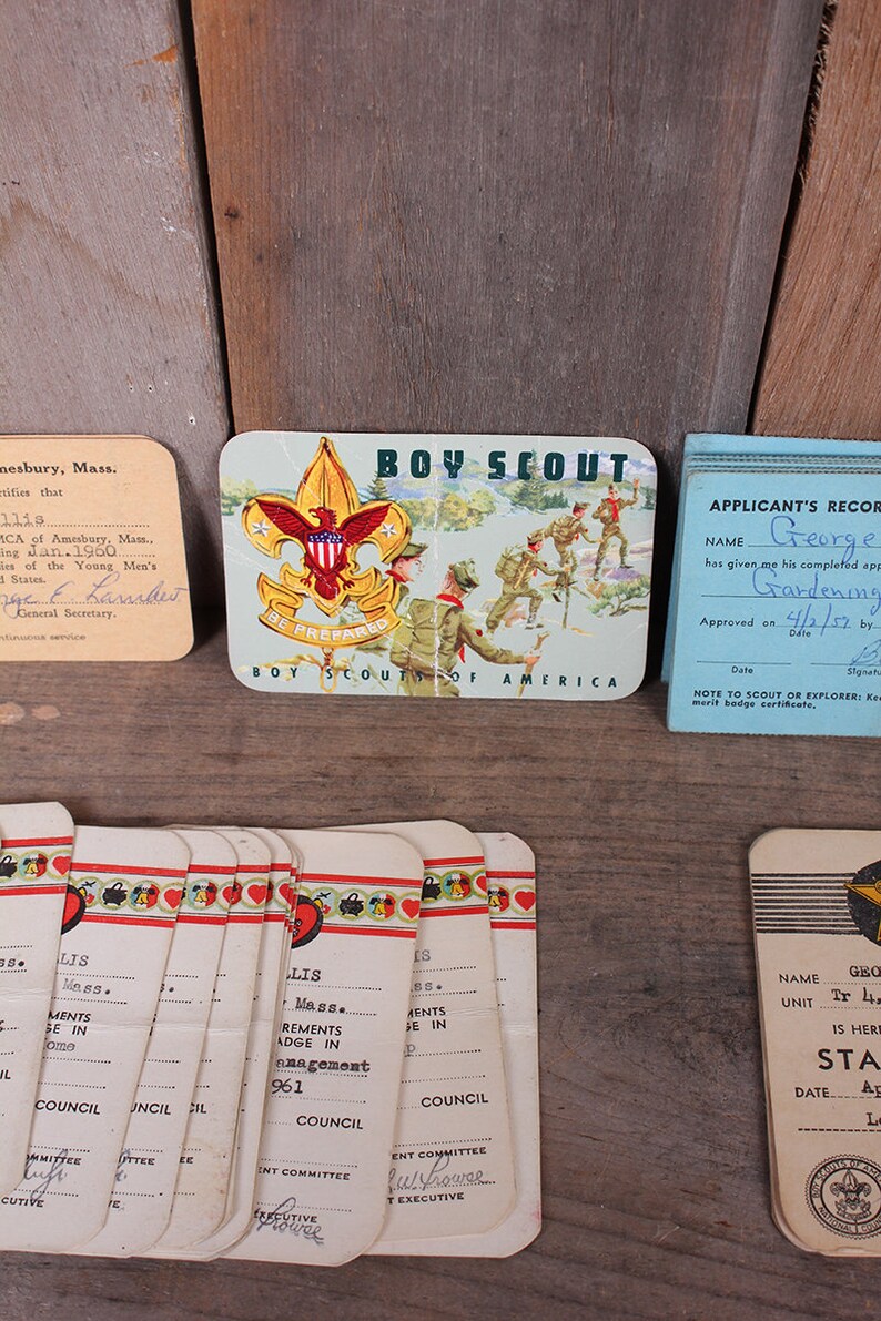 Lot 1950s Boy Scout Membership Cards George Rallis Lone Tree - Etsy
