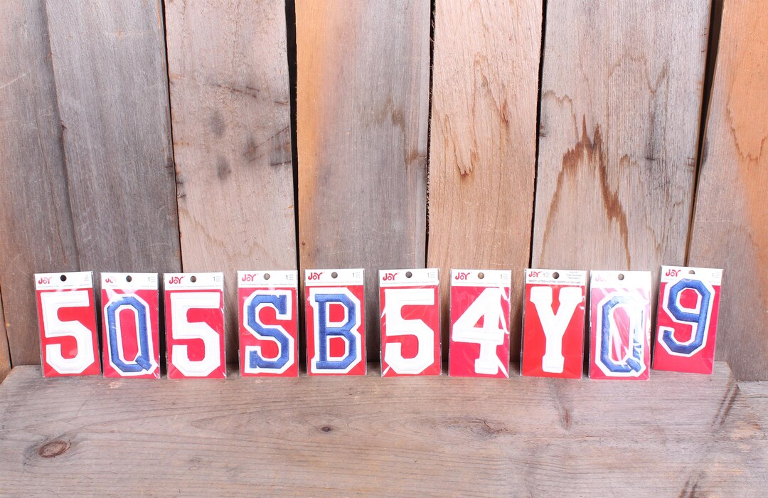 Lot Iron on Numbers Letters Joy Brand Blue White Athletic Style - Etsy
