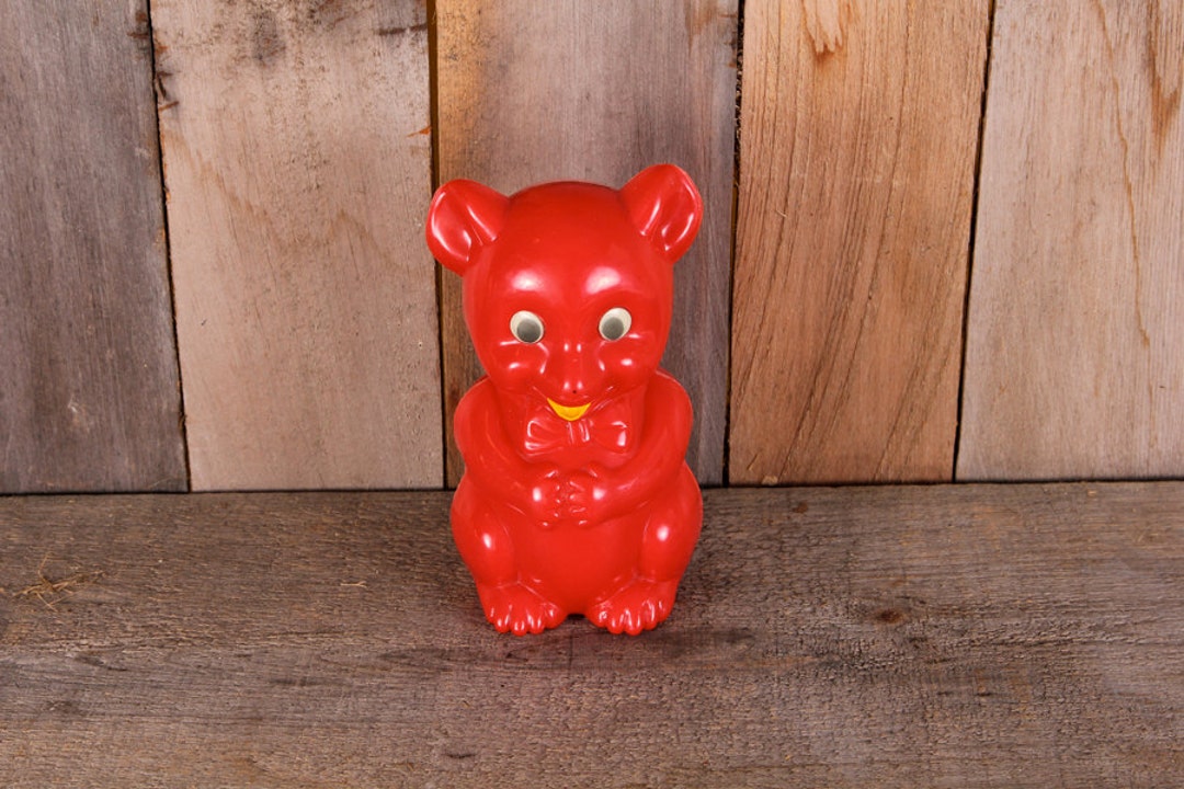 1960s Plastic Red Best Bear Bank With Googly Eyes - Etsy