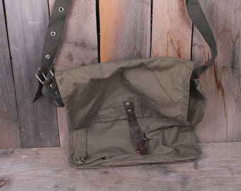 Leather military bag | Etsy