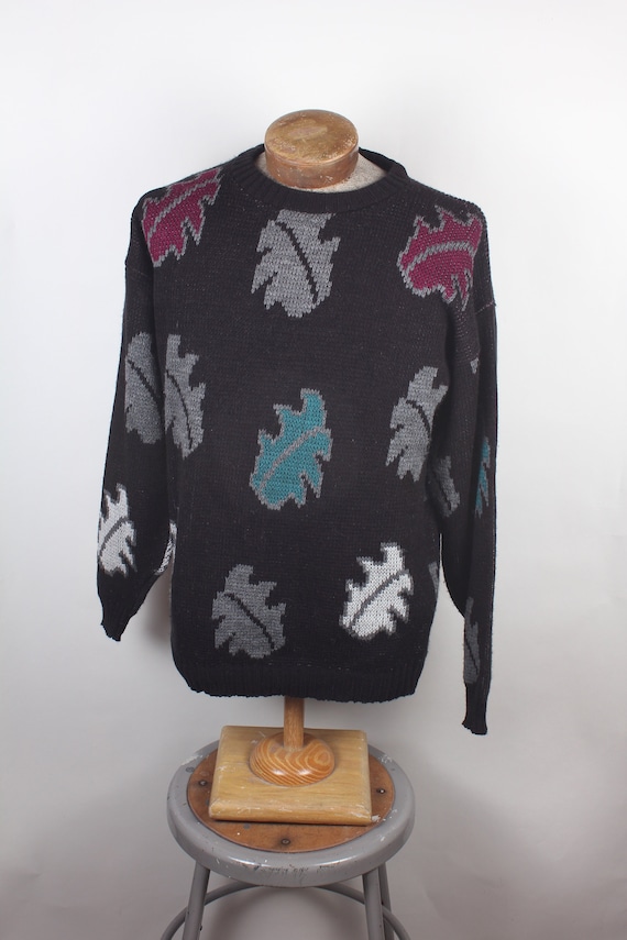 1990's Era Bay Trading Brand Leaves Black Teal White … - Gem