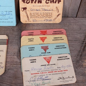 Lot 1950s Boy Scout Membership Cards George Rallis Lone Tree Council ...