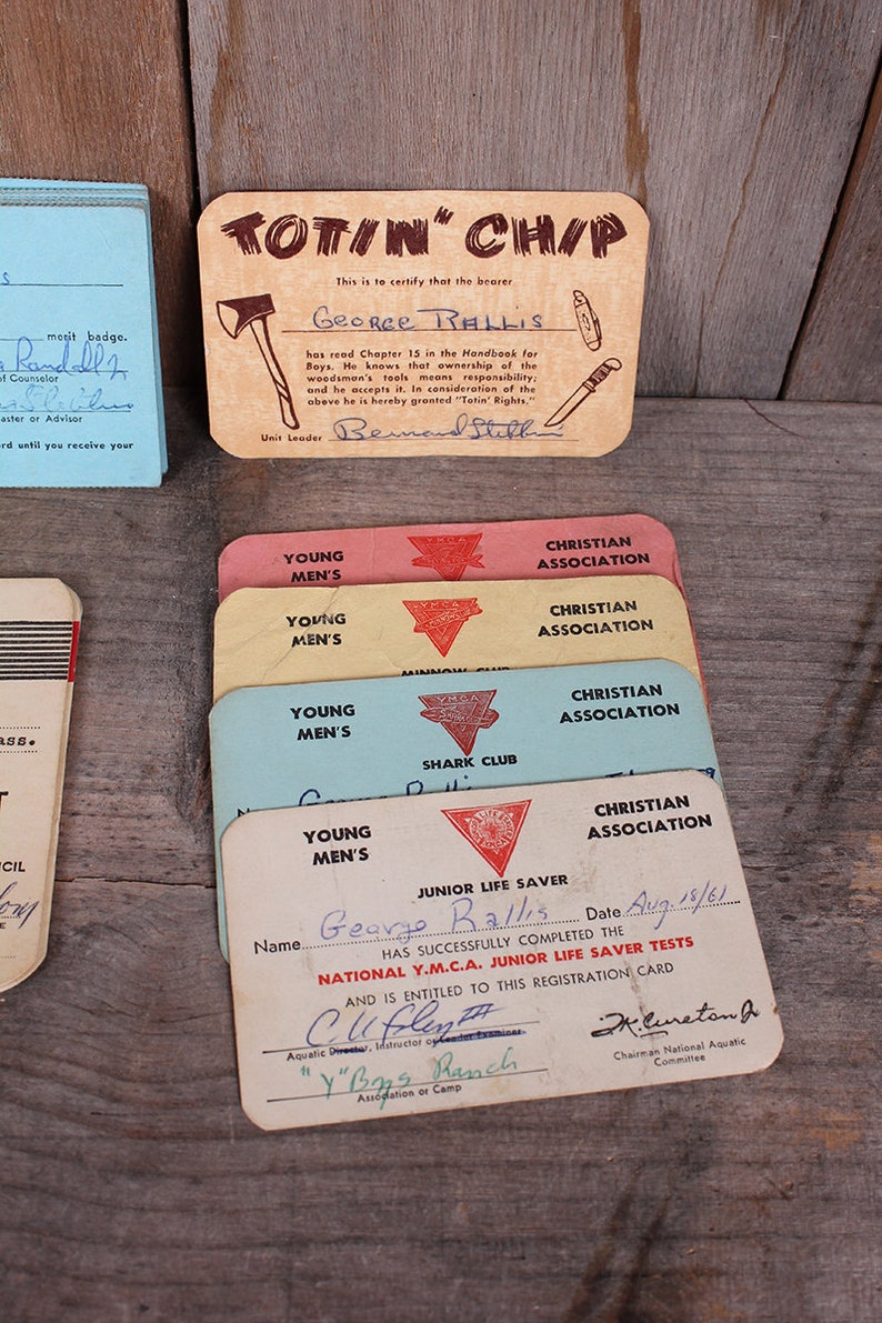 Lot 1950s Boy Scout Membership Cards George Rallis Lone Tree | Etsy
