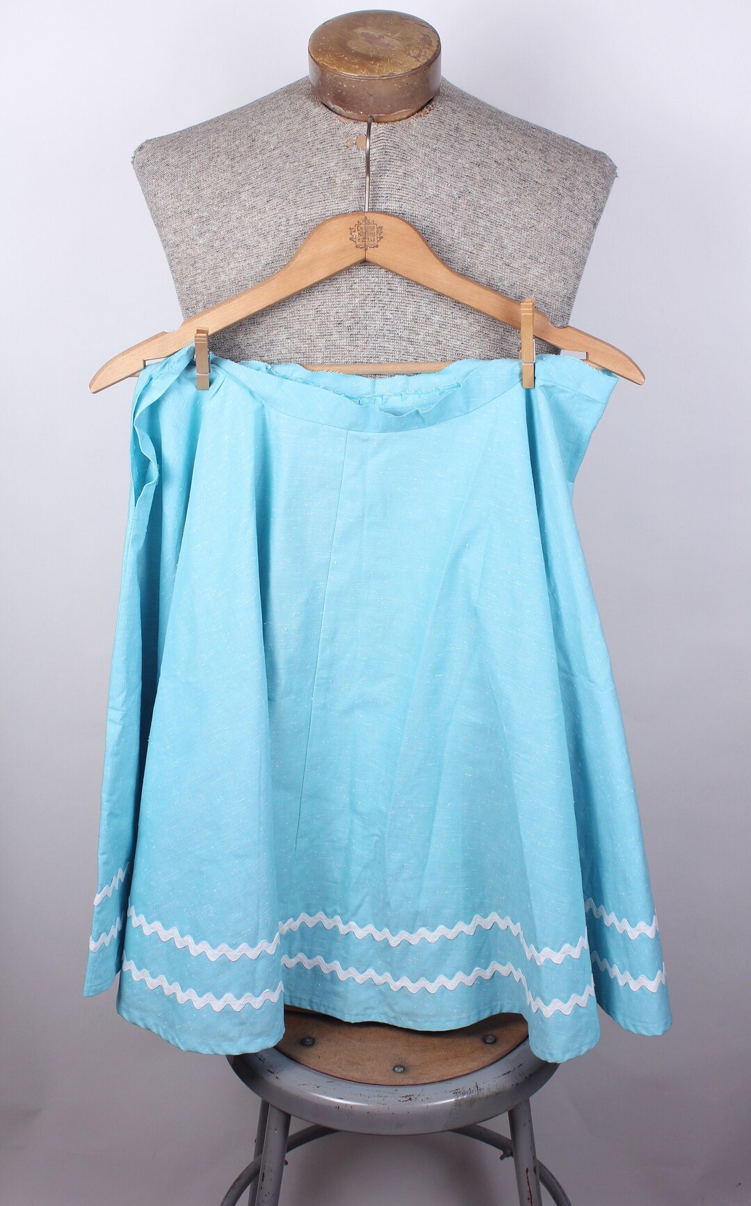 Vintage Teal Full Skirt With Ric Rac Trim (unfinished) - Etsy